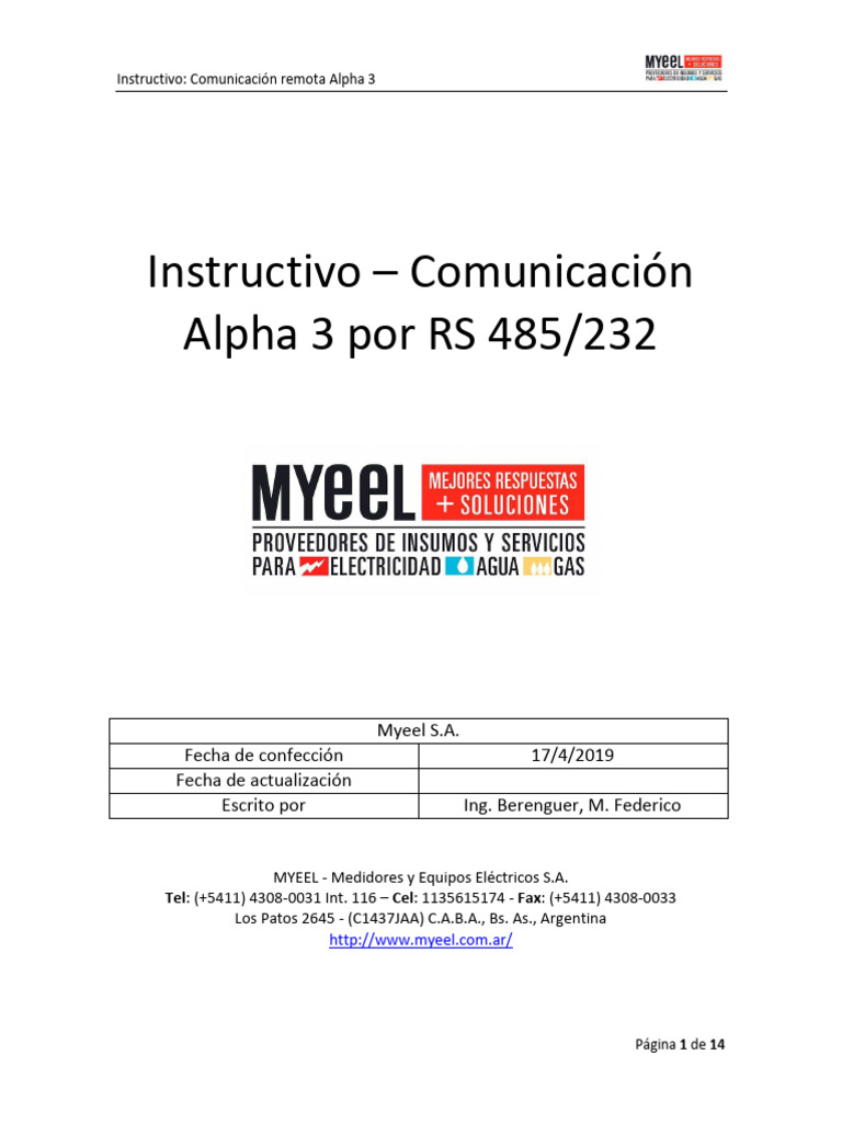 Instructivo - Comunicación A3 - RS232- 485 | PDF | Ingeniería ...
