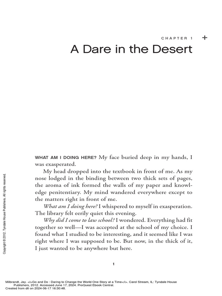 Go and Do Daring To Change The World One Story at ... - (Chapter 1) | PDF