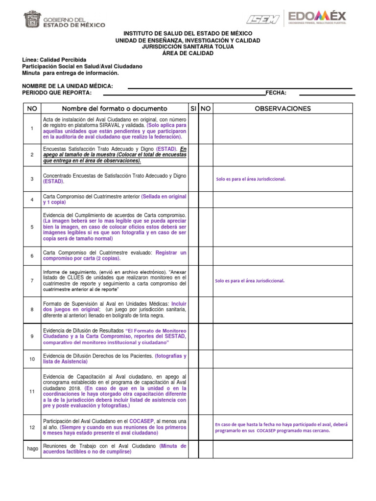 Minuta para Entrega de Informacion - Aval 2016 | PDF | Finanzas y dinero