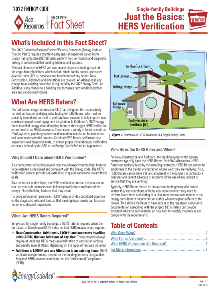 FactSheet SF HERS 2022 | PDF | Duct (Flow) | Ventilation (Architecture)