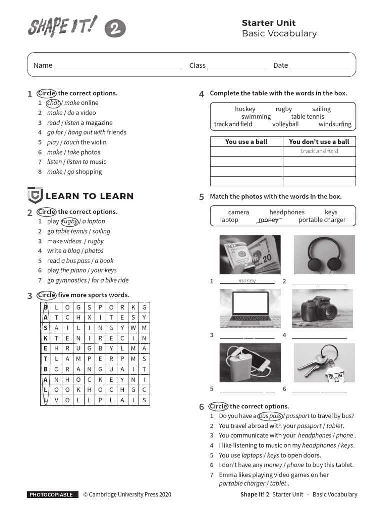 Vocabulary Basic Starter Without Answers | PDF