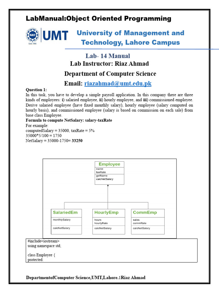 Abdullah Farooq F2023266160 Lab Manual 14 | PDF | Programming Paradigms ...