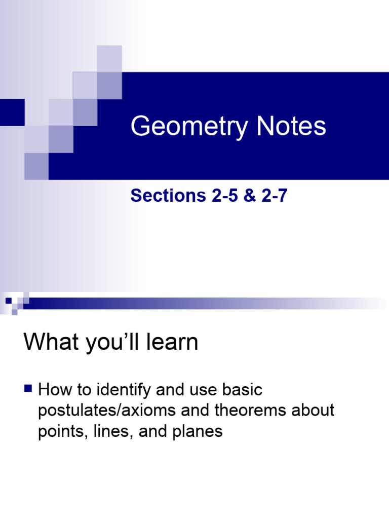 10GeometryNotes2 5 | PDF | Axiom | Line (Geometry)
