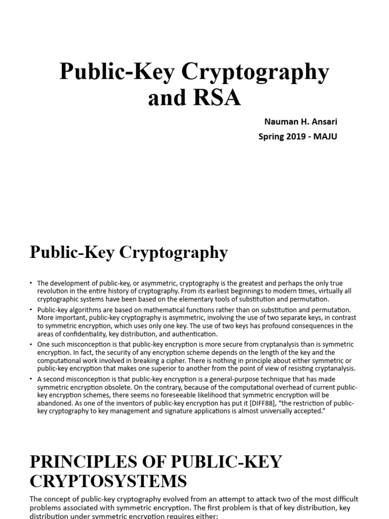 6 - Public-Key Cryptography and RSA | PDF | Cryptography | Public Key ...