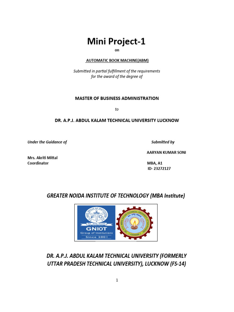 Aaryan Soni Mini Project 2 Buss. Com | PDF | Analytics | Feasibility Study
