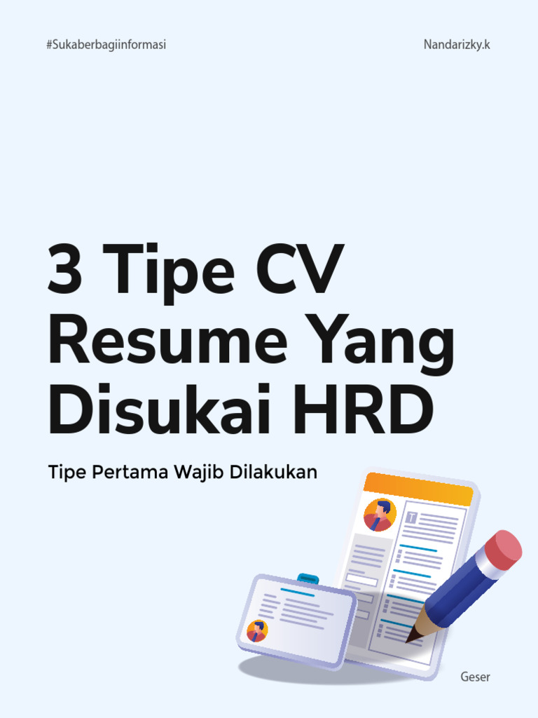 3 Tipe CV Resume Disukai para Recruiter HRD | PDF | Karier & Perkembangan