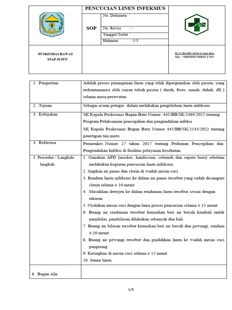 5.5.3.a SOP PENCUCIAN LINEN INFEKSIUS | PDF