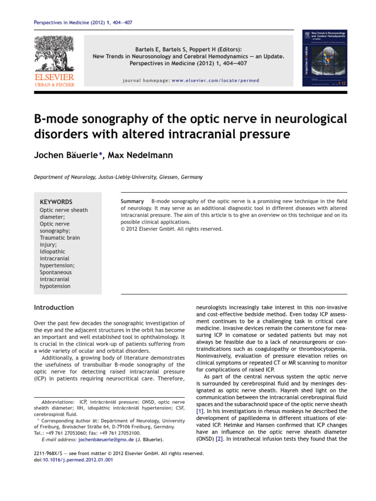 Bauerle Onsd | PDF | Cerebrospinal Fluid | Medical Ultrasound