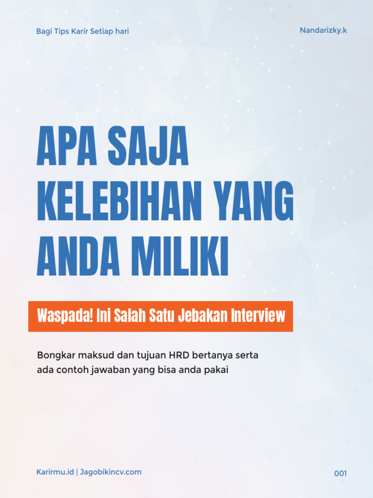 Tips Menjawab Pertanyaan HRD | PDF | Karier & Perkembangan