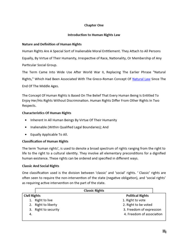 Chapter One and Two Human Rights | PDF | Human Rights | Treaty