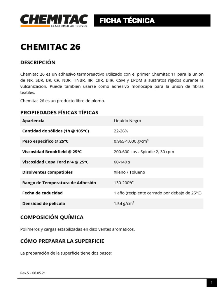 CHEMITAC 26 Es | PDF | Solvente | Sustancias químicas
