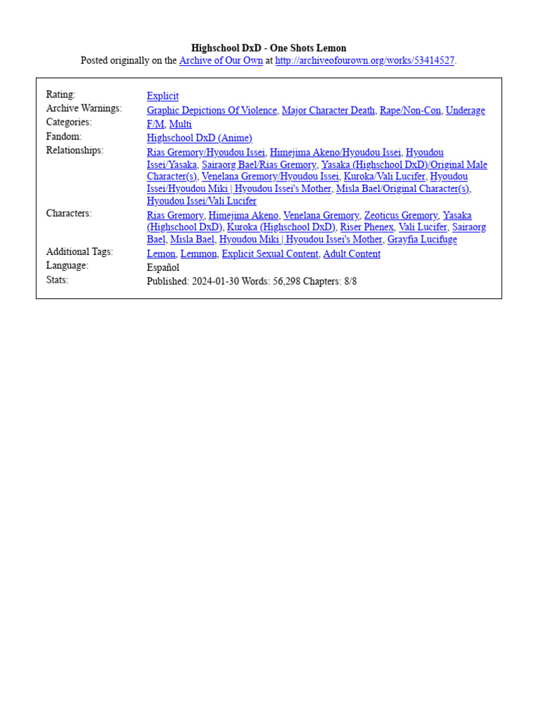 Highschool DXD - One (1) - 1-90 | PDF | Amor | Beso