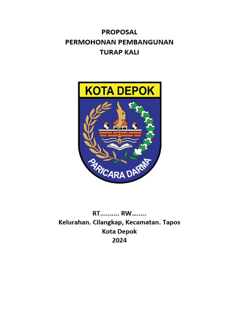 Proposal Pembangunan Turap Kali Depok | PDF | Kajian Bahasa Asing ...