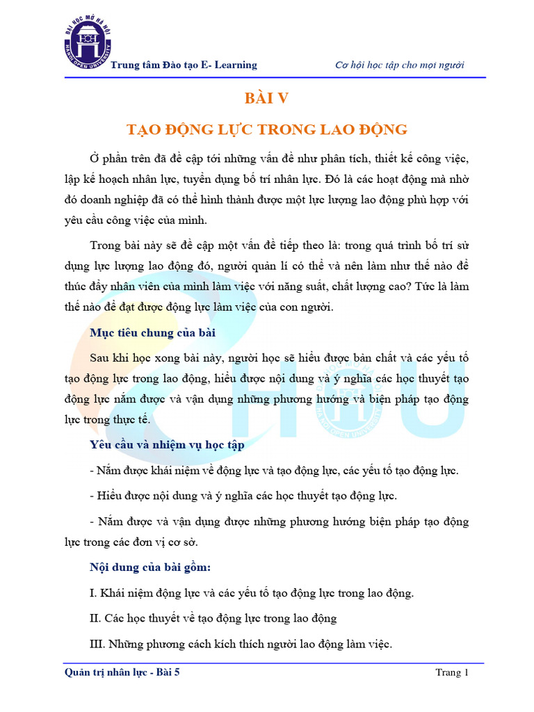 Text Bai 5. T o Đ NG L C Trong Lao Đ NG | PDF