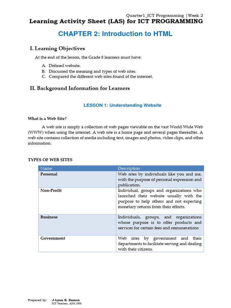 LAS 2-Programming-Q1 | PDF | Html Element | World Wide Web