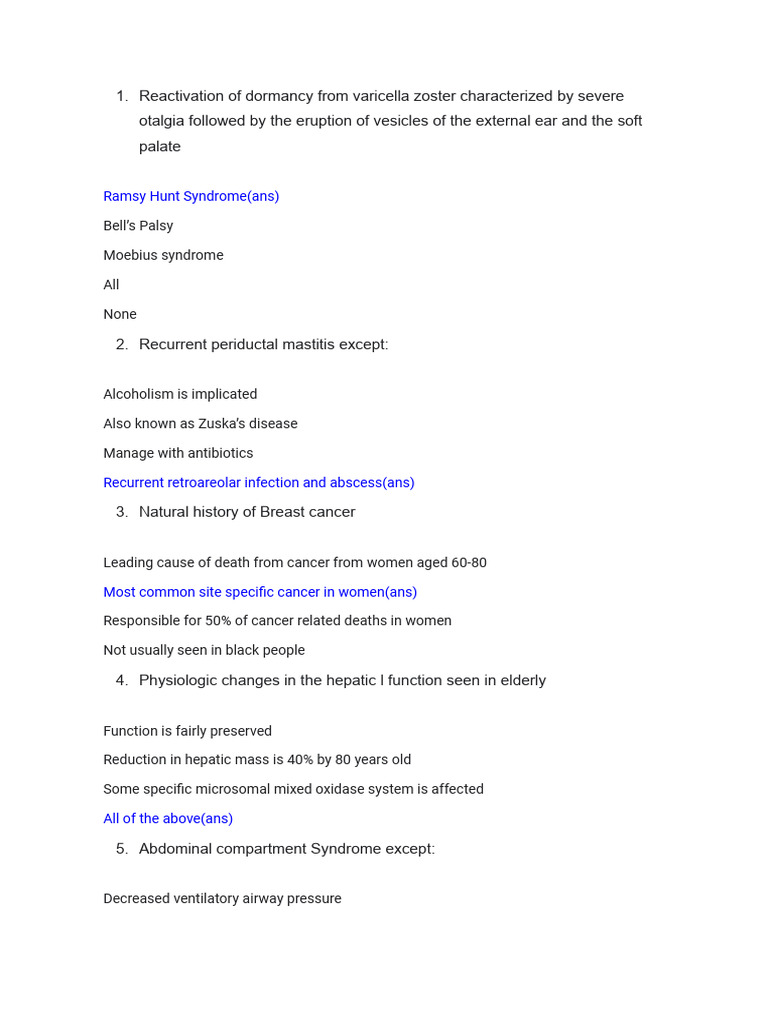 Surgery 2 Prelims | PDF | Cancer | Burn Surgery 2 Prelims | PDF | Cancer | Burn
