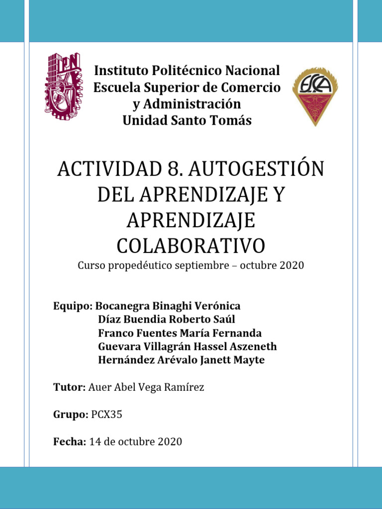 Trabajo Colaborativo Act8 | PDF | Aprendizaje | Cognición