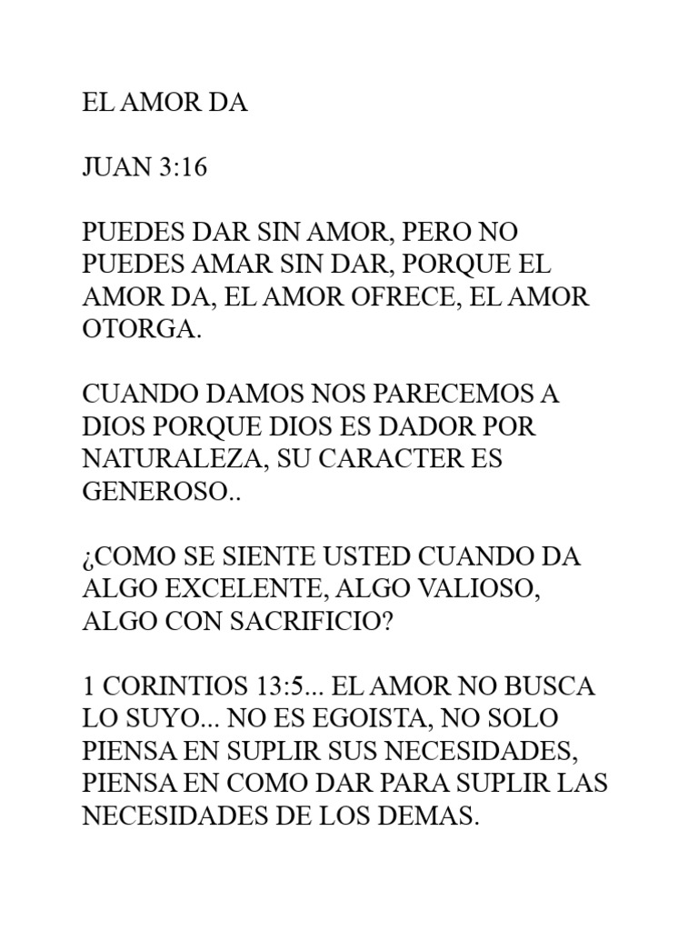 El Amor Da | PDF | Amor | Creencia religiosa y doctrina