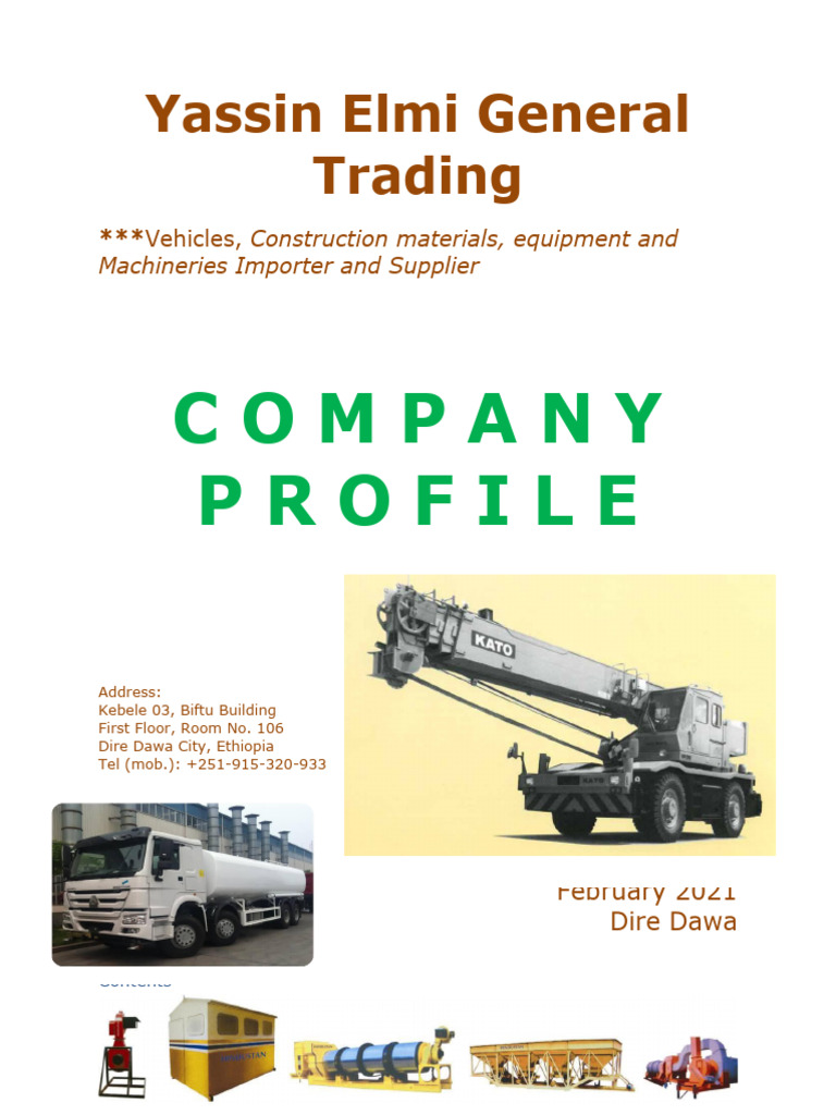 Yasin Elmi Import Company Profile_Final | PDF | Expense | Depreciation