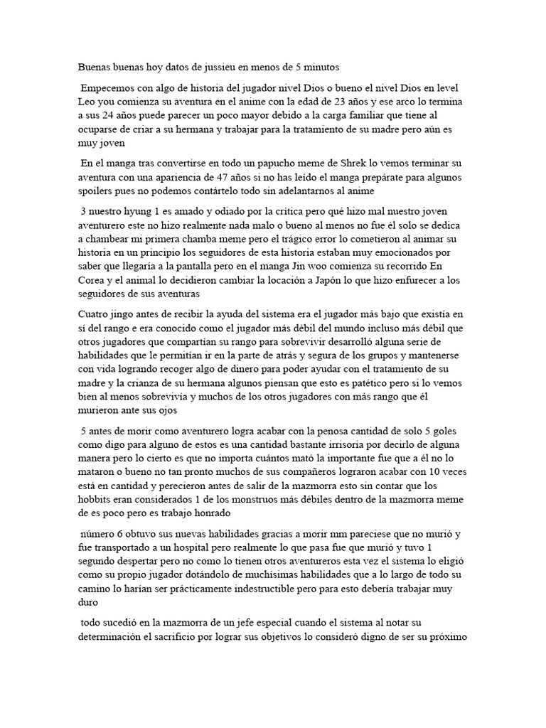 Evolución de Jin Woo en Grand Sun Manga | PDF