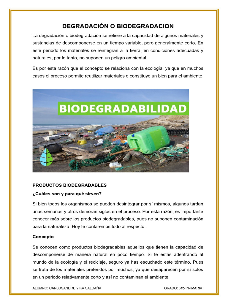 Biodegradables | PDF | Biodegradación | El plastico