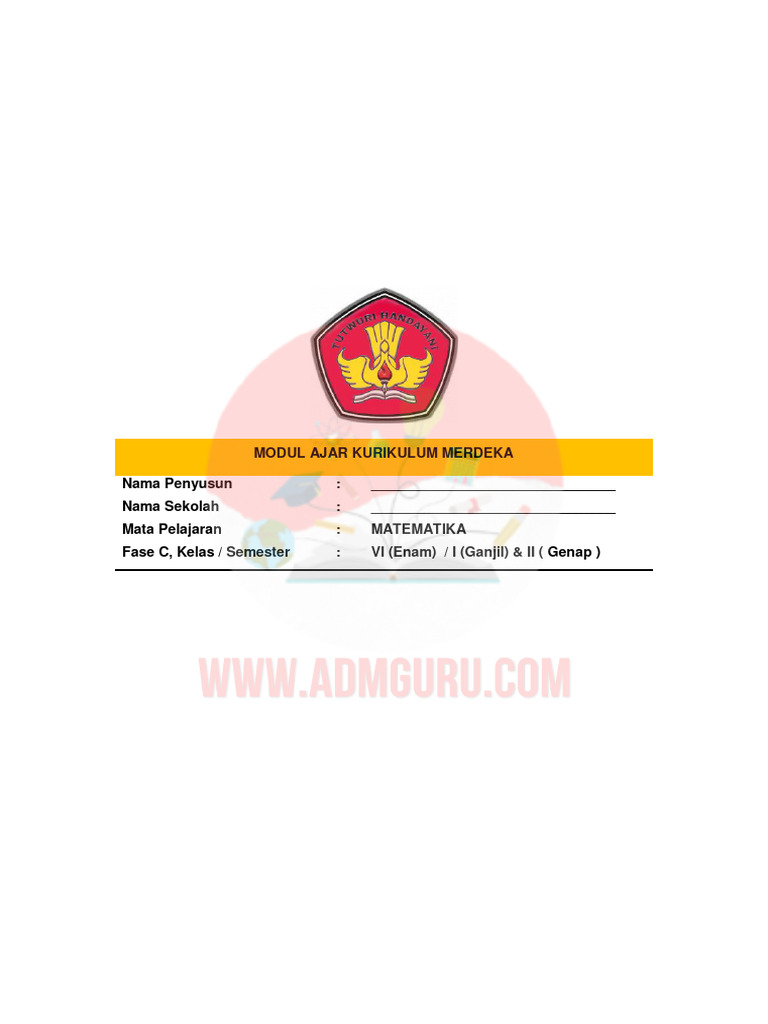 Modul Ajar Matematika Kelas 6 Pdf