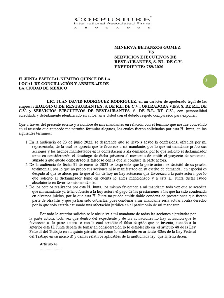 Minerva Betanzos Gomez Vs Ser | PDF