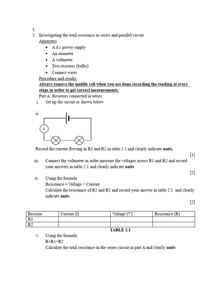 Gce Sba 2024 | PDF | Series And Parallel Circuits | Electrical ...