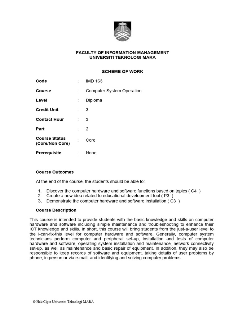Imd163 Sow | PDF | Computer Network | Operating System