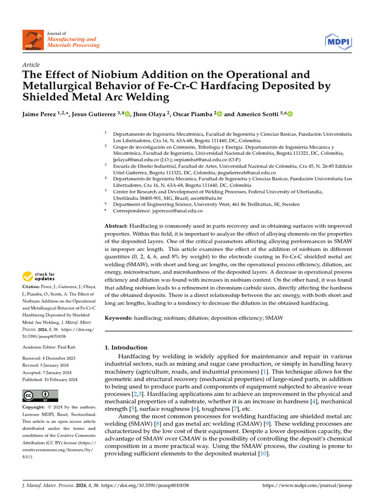 The Effect of Niobium Addition On The Operational | PDF | Welding | Construction