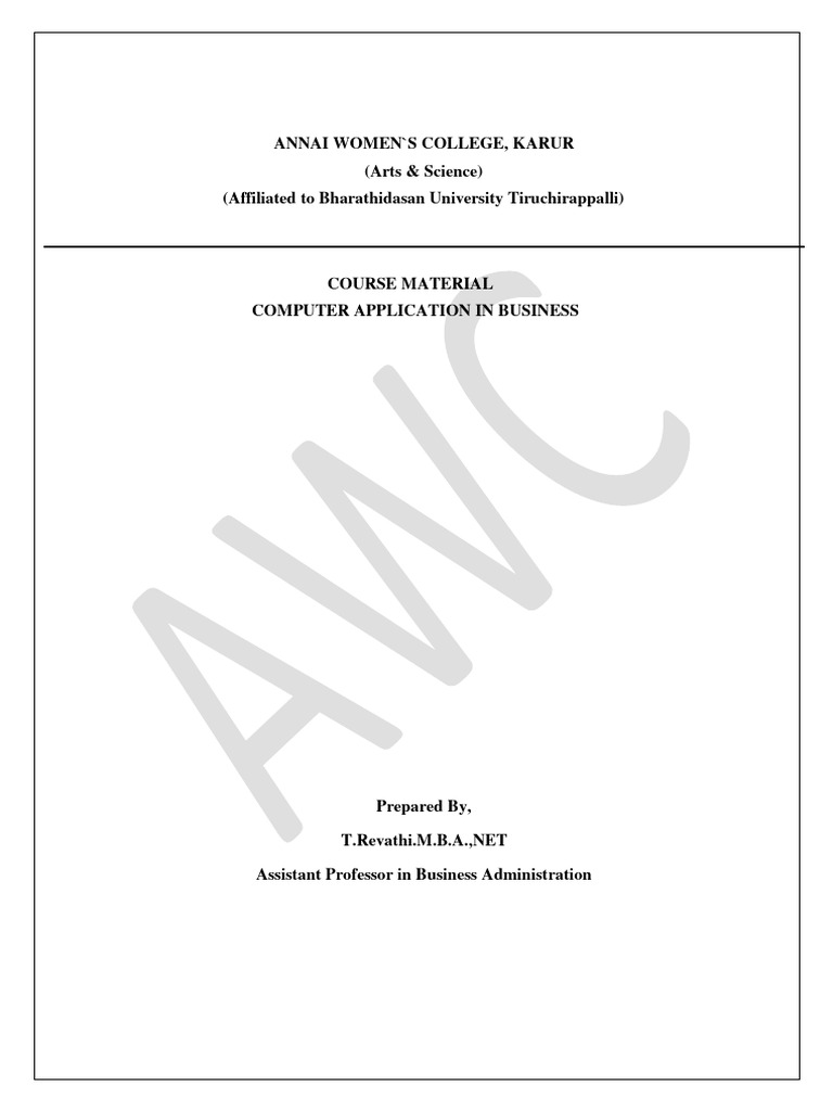 Annai Womens CLG Notes | PDF | Computer Data Storage | Computer File Annai Womens CLG Notes | PDF | Computer Data Storage | Computer File
