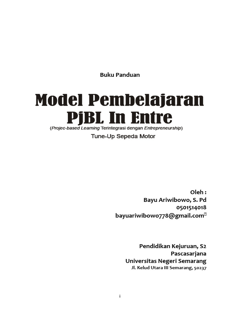 Buku Panduan PJBL in Entre | PDF