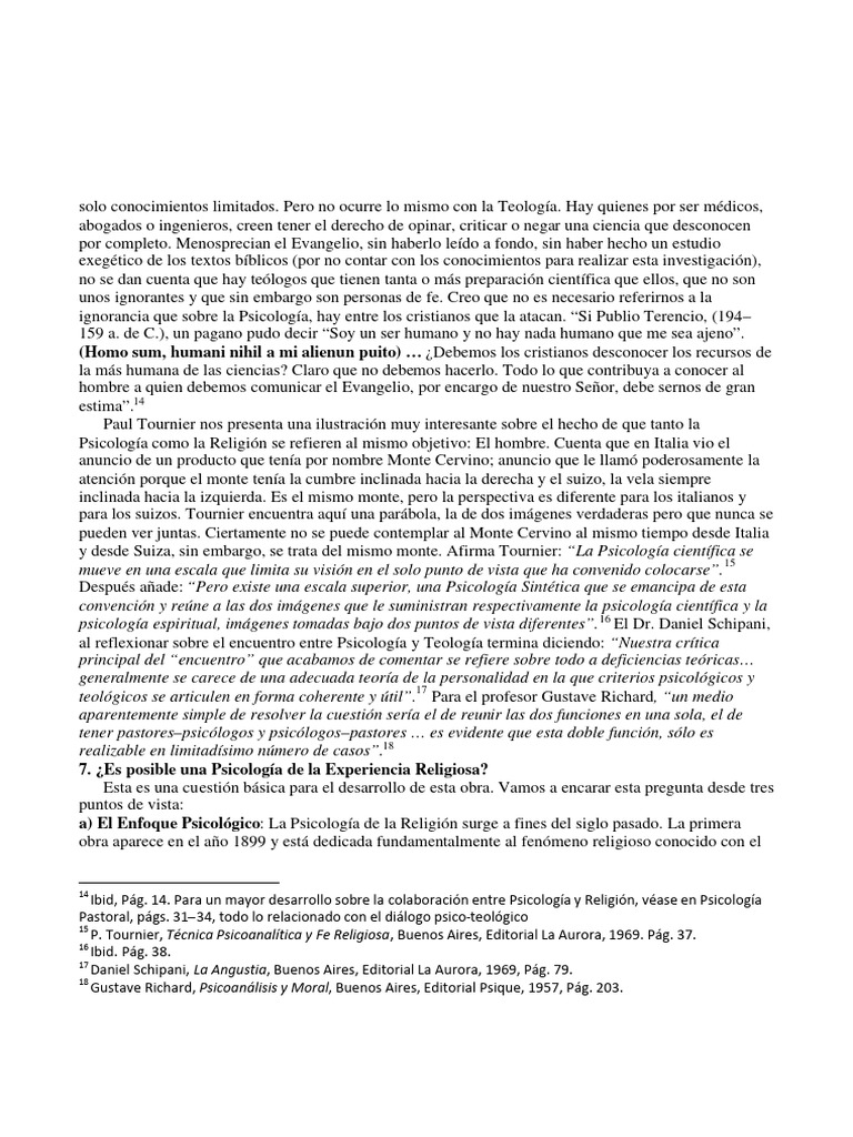 Psicología y Teología: Un Encuentro | PDF | Imagen de dios | Immanuel Kant