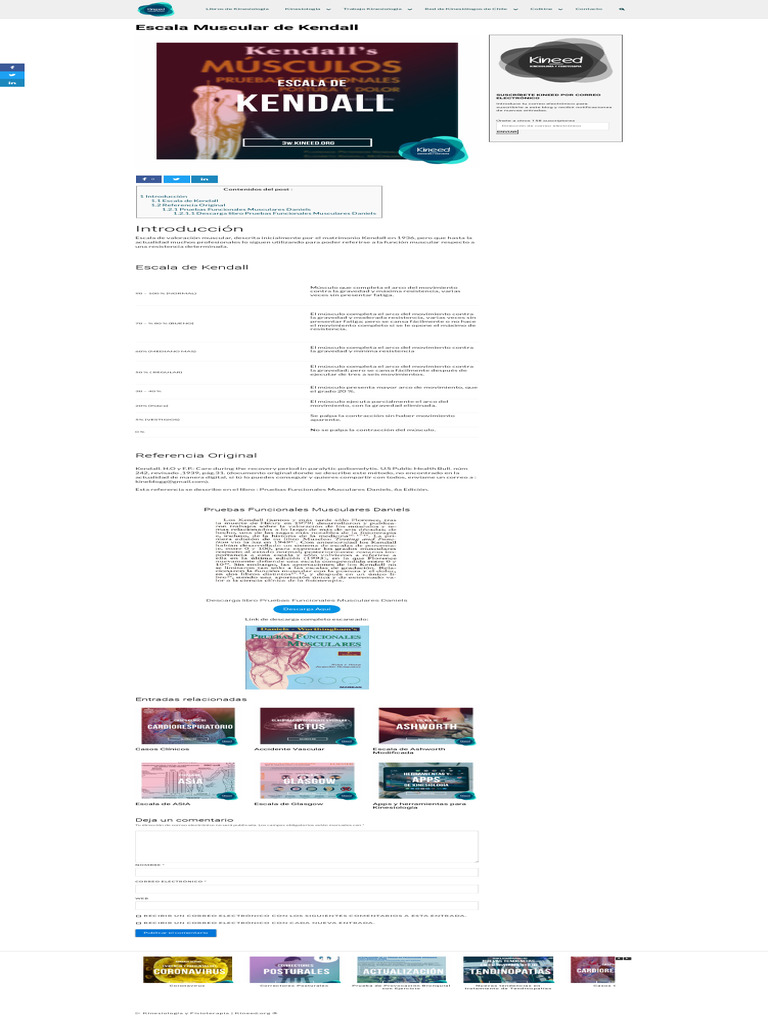 Escala Muscular de Kendall - Kineed - Org ® | Descargar gratis PDF ...