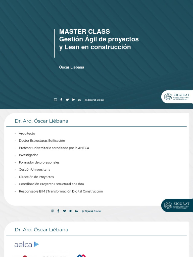 0018 - MBCIV1122 - Masterclass - Gestión Ágil de Proyectos y LEAN Construction | PDF | Scrum ...