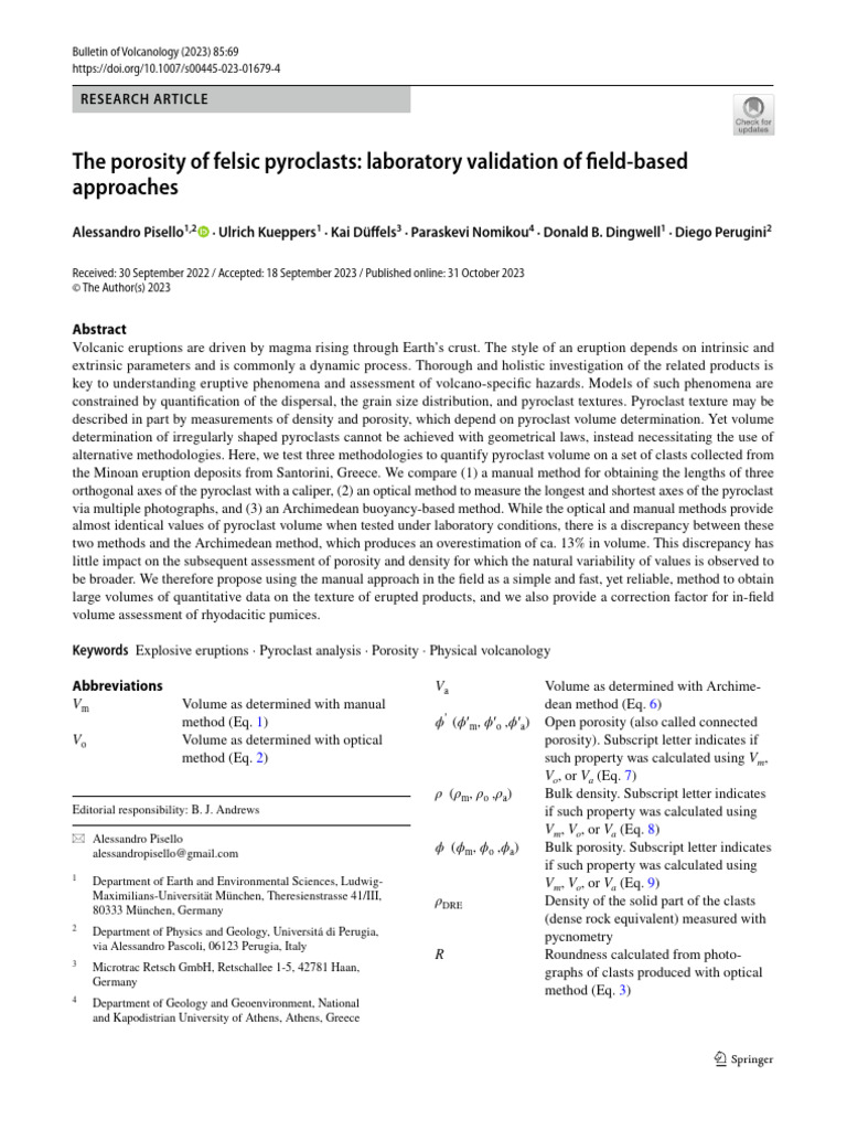 Felsic Pyroclast Porosity Methods Tested | PDF | Types Of Volcanic ...