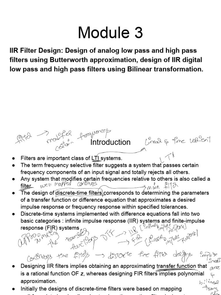 Module 3 Dsp Pdf Filter Signal Processing Electronics