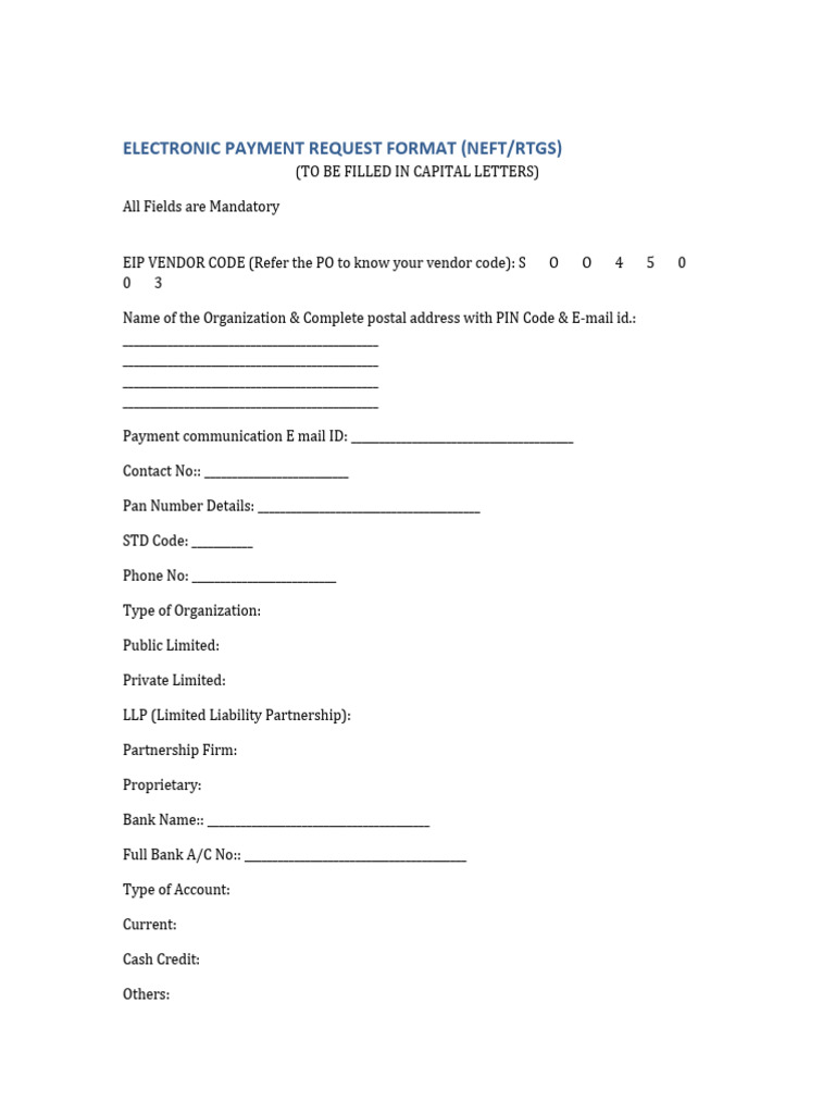 Electronic Payment Request Form | PDF | Law