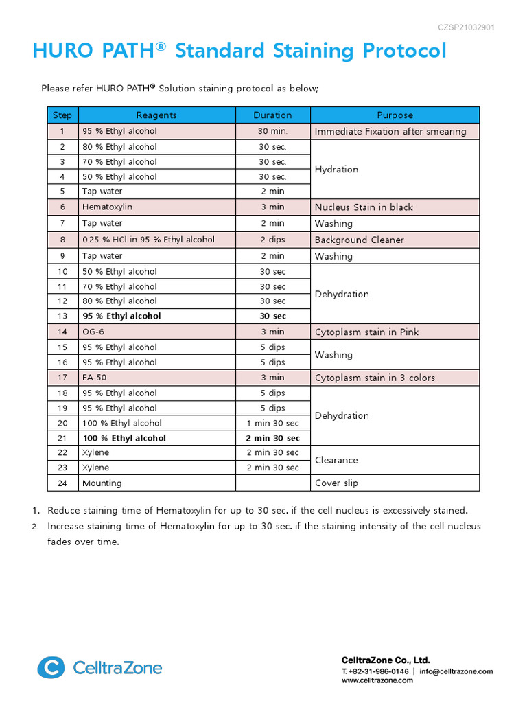 Staining Protocol - 1 With Purpose | PDF | Staining | Biology