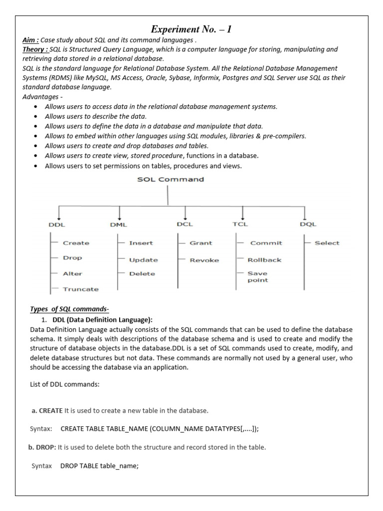 Dbms Lab Mannual | PDF | Databases | Sql