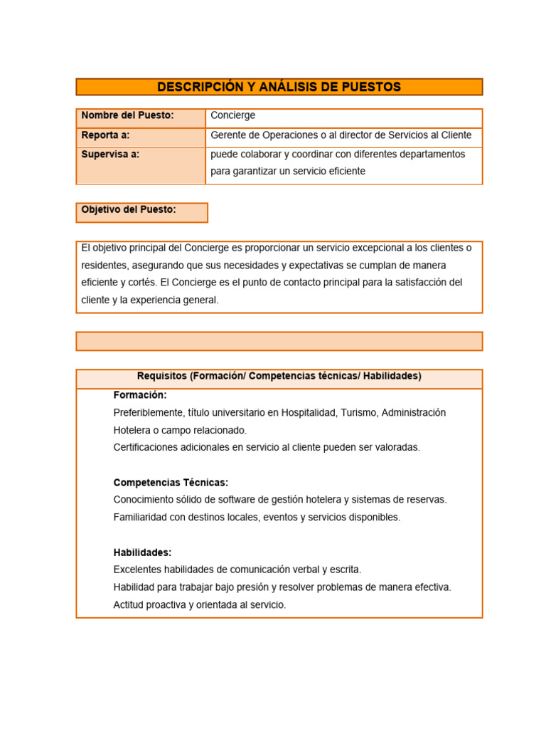 FORMATO-DESCRIPCION-Y-ANALISIS-DE-PUESTOS-T.S.U. (1) (1) | Descargar gratis PDF | Business