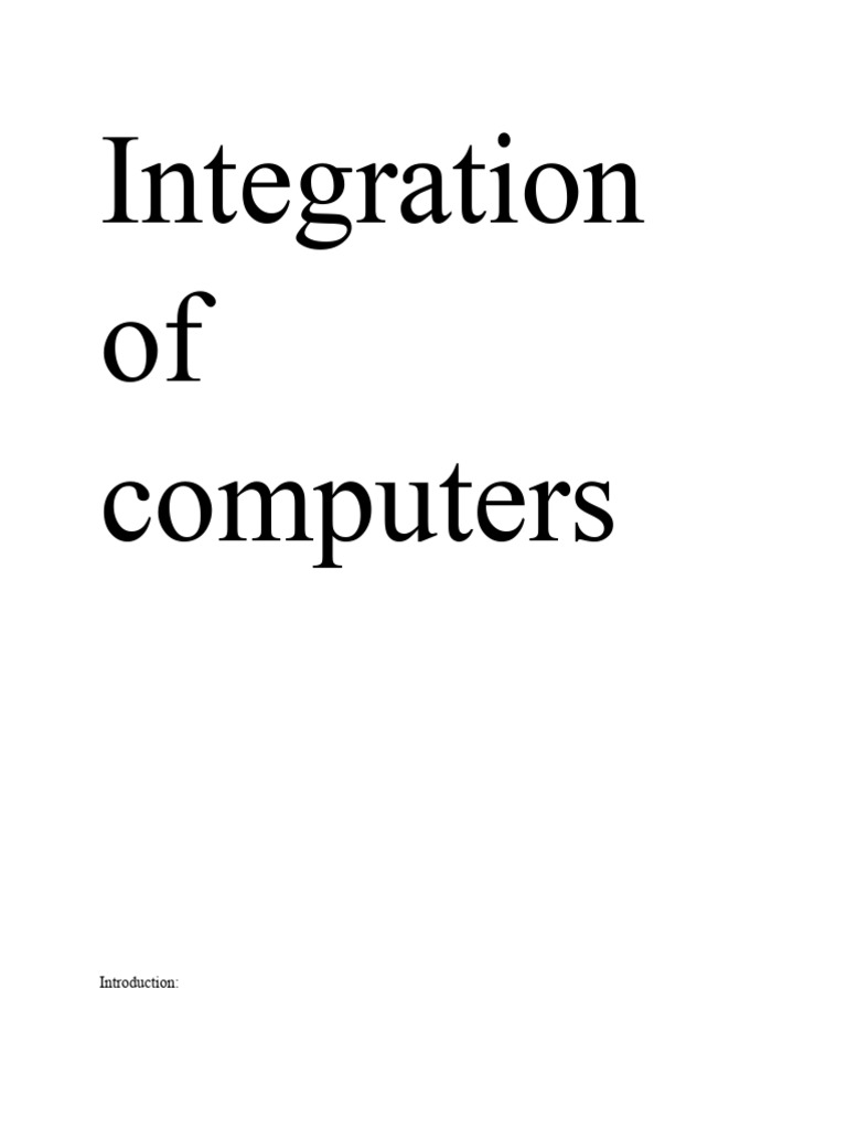 Enhancing Education Through Computer Integration | PDF | Artificial ...