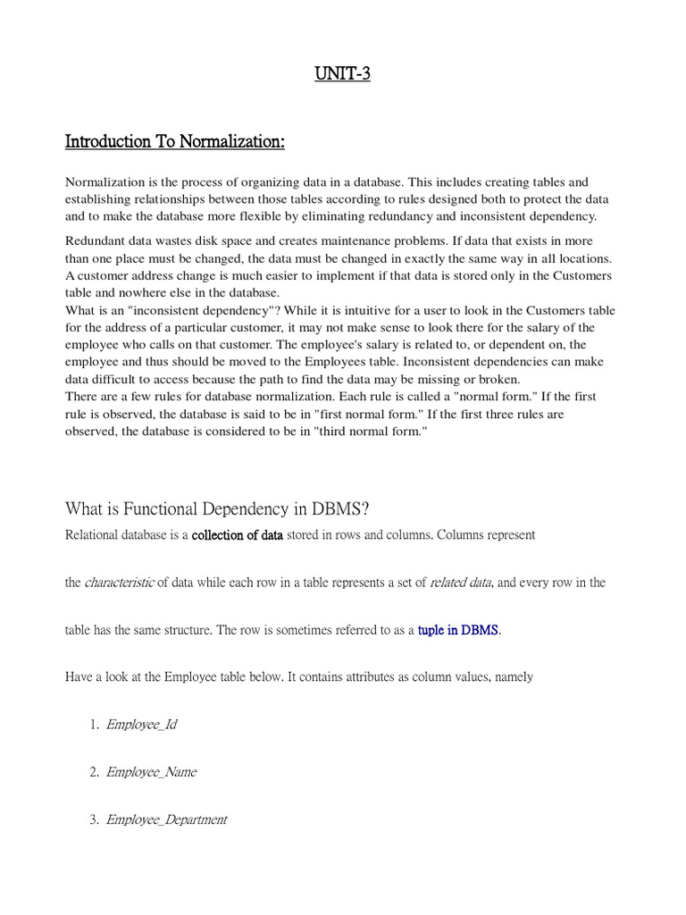 Dbms Unit 3 New Pdf Databases Relational Model 
