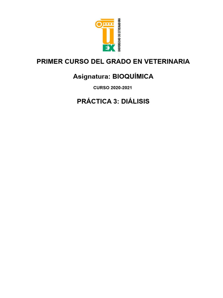 Guión Práctica 3-Diálisis 2021-2021 | PDF | Hemodiálisis | Química