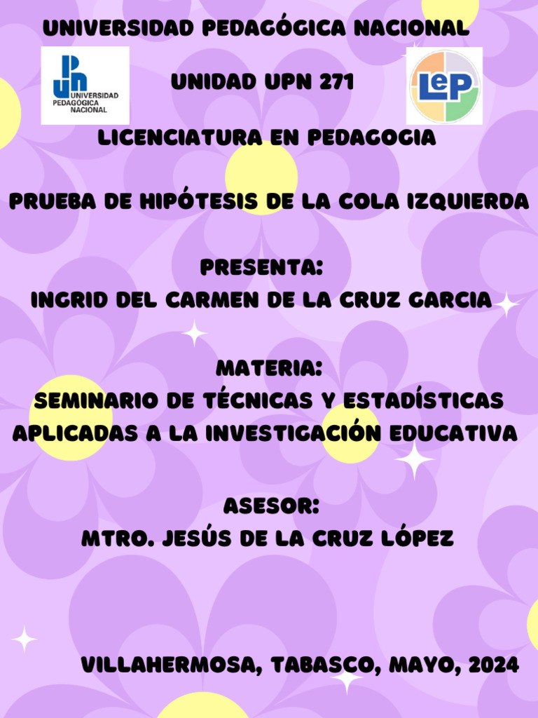 Ejercicio 1 - Prueba de Hipotesis de La Cola Izquierda - Ingrid Del ...