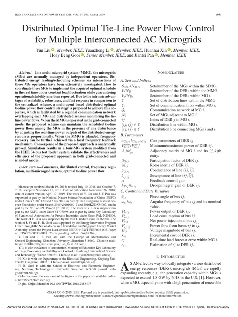 2019-Tie Line Power Flow Control of Interconnected Microgrids | PDF ...