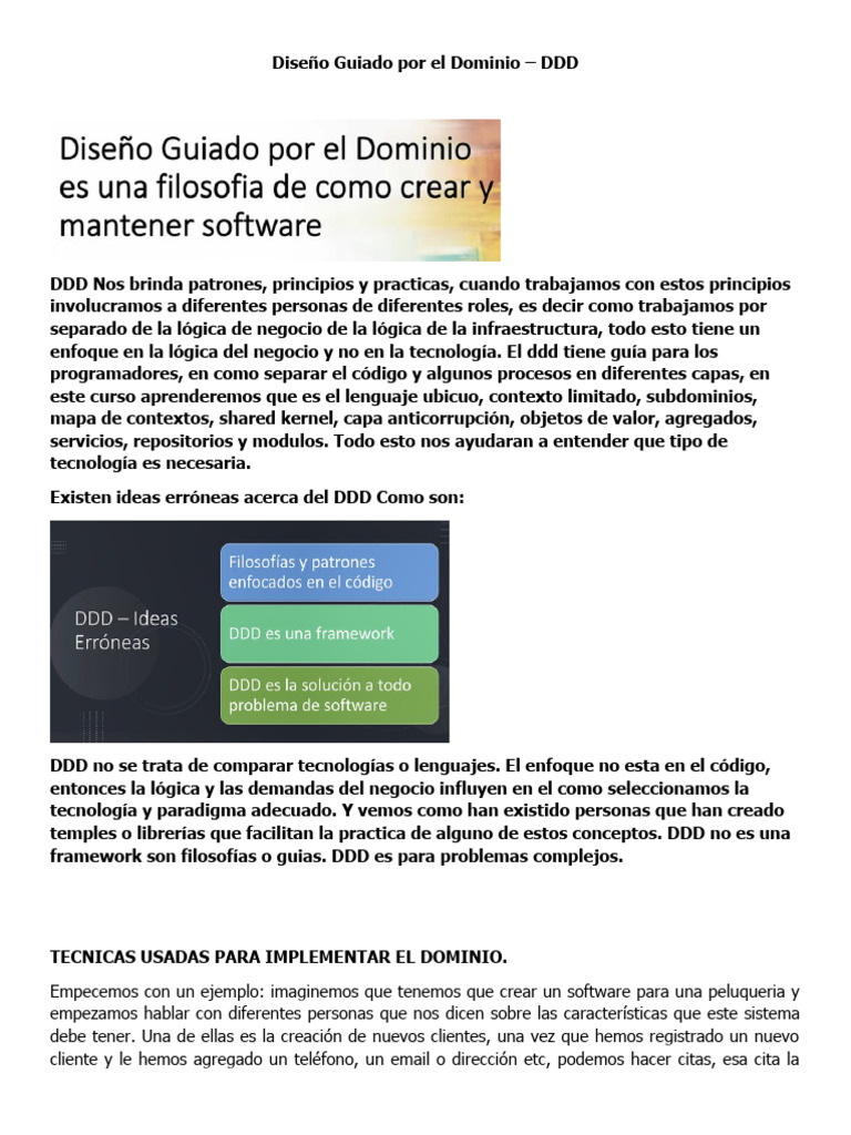 Diseño Guiado Por El Dominio | PDF | Lenguaje de programación | Software