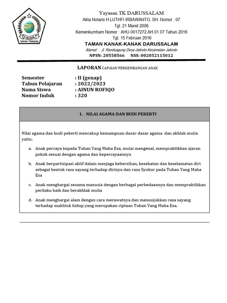 Rapot 2 | PDF | Kesehatan Holistik