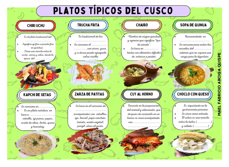 Platos Típicos del Cusco y su Gastronomía | PDF | Cocinando | Cocina de ...