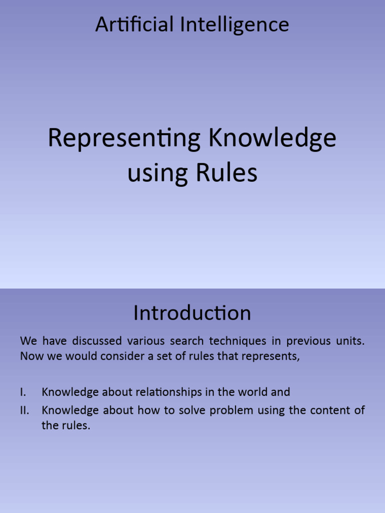 5 Representing Knowledge Using Rules | PDF | Knowledge | Knowledge ...